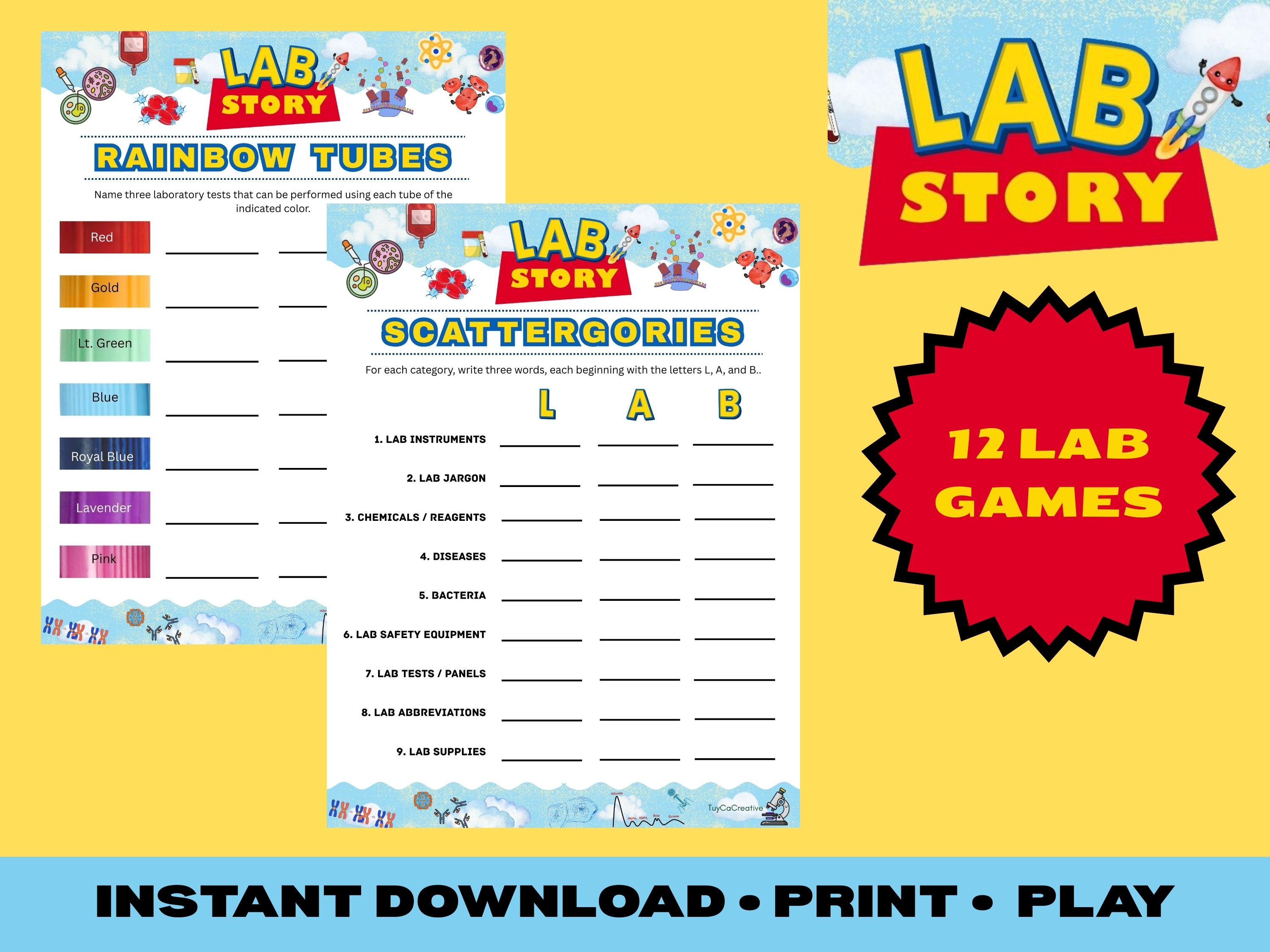 Medical Lab Week Games Bundle | 12 Printable Activities (PDF Download ...