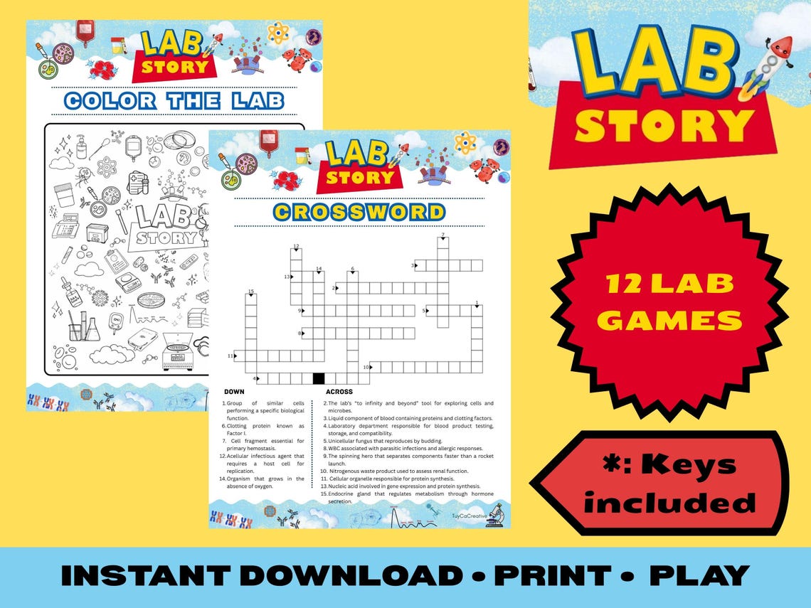 Medical Lab Week Games Bundle | 12 Printable Activities (PDF Download ...