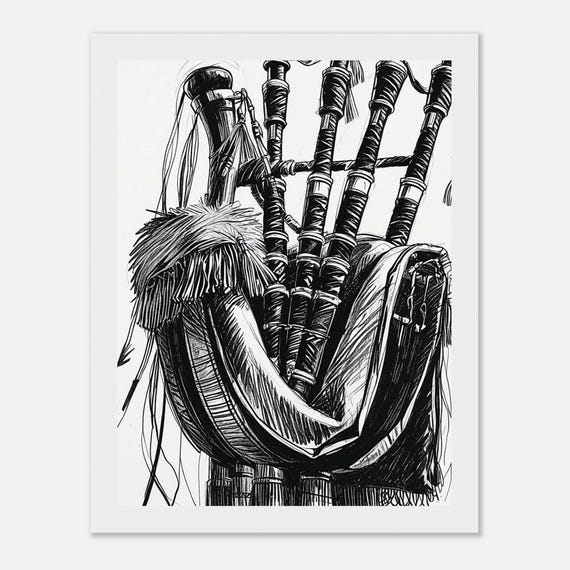 Bagpipe Instrument Drawing