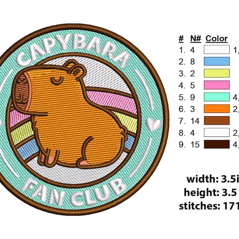 Capybara Machine Embroidery File - Etsy