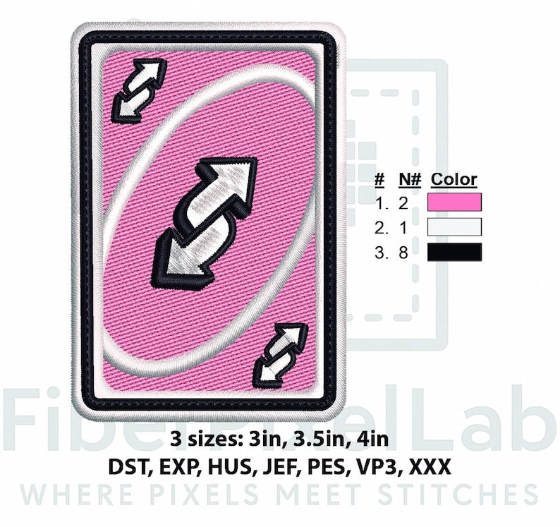 Pink Reverse Card Embroidery Design: 3-4in Hoop Sizes (digital File ...