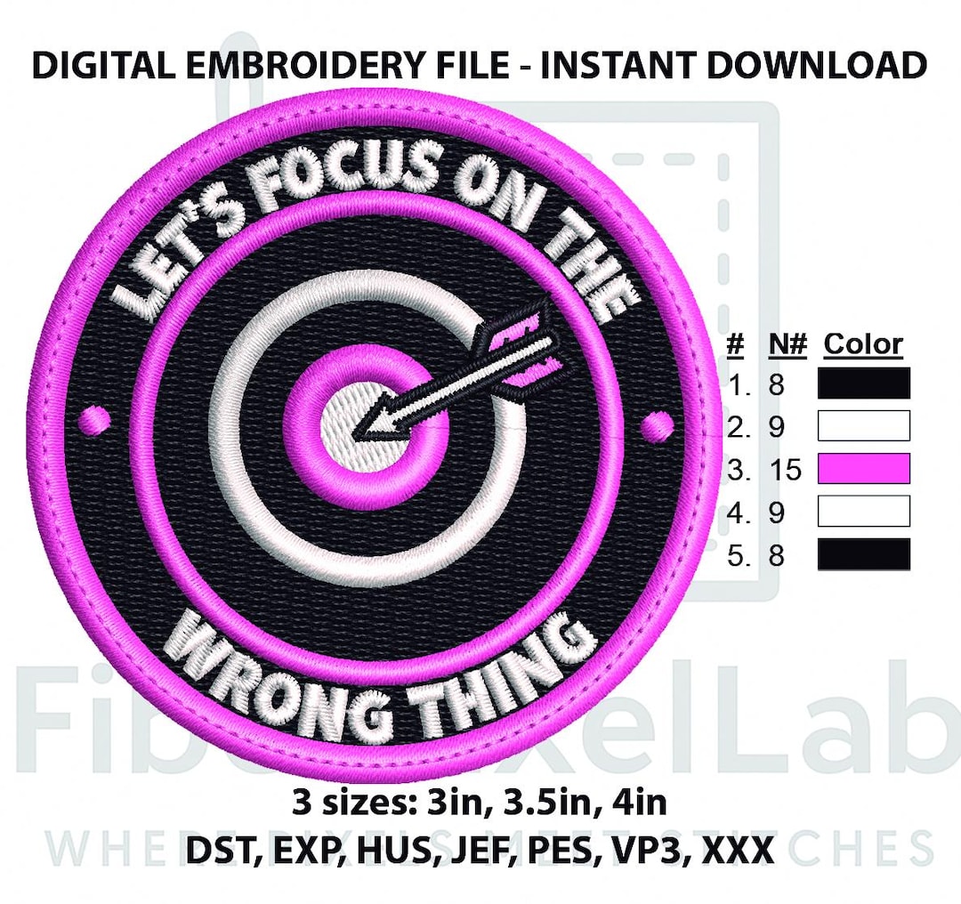 Funny Target Sarcasm Patch Embroidery Design – Instant Download - Etsy
