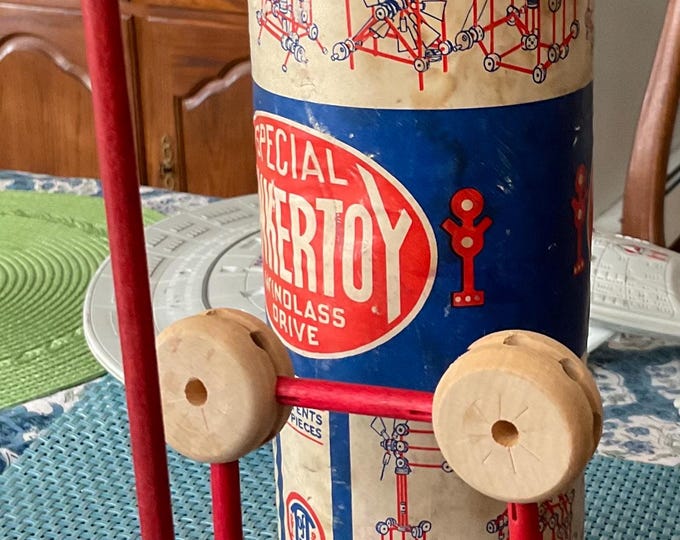 Vintage Tinkertoy Windlass Drive Set: Classic Toy Parts in Tin - Etsy