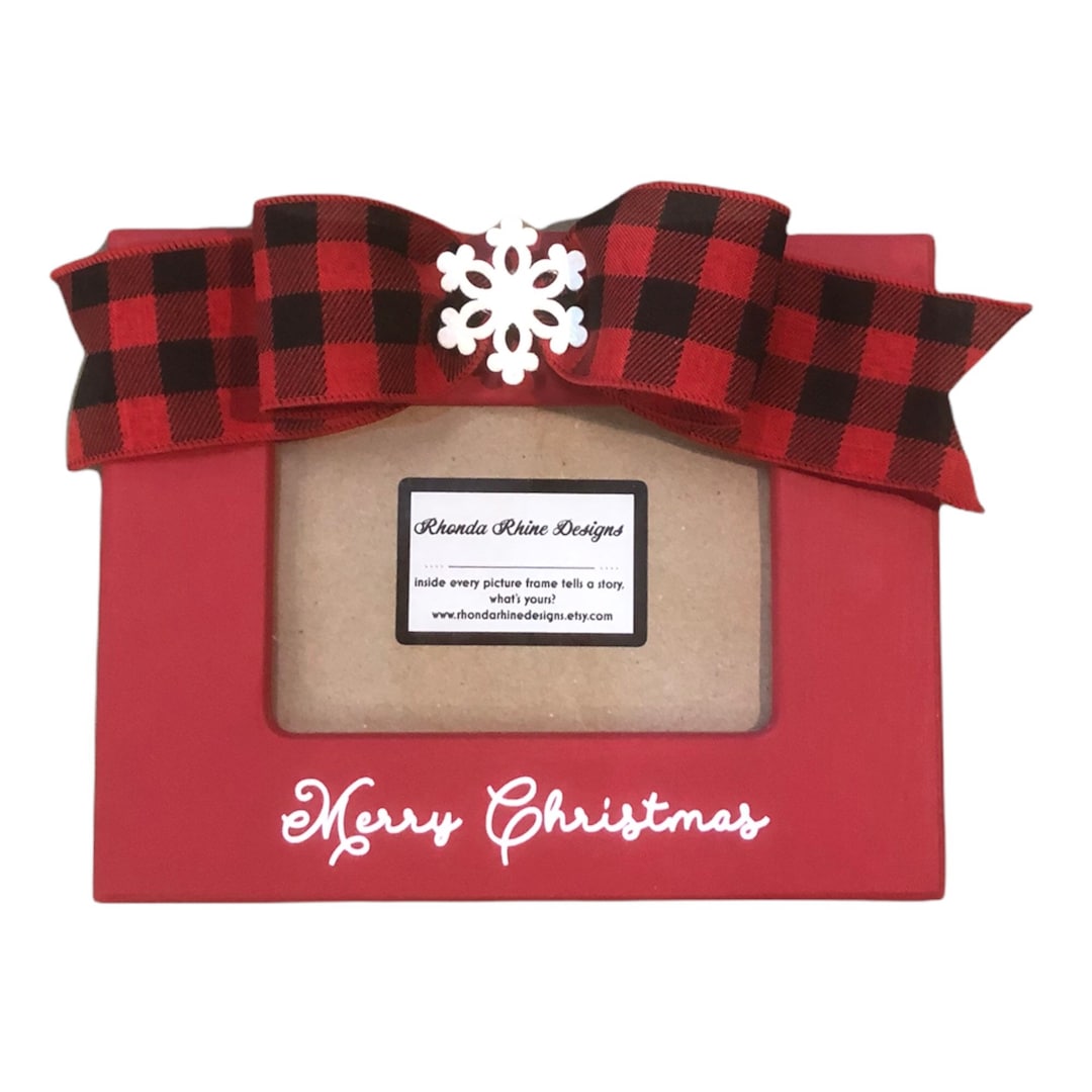 Red Merry Christmas 4x6, 5x7 or 8x10 Picture Frame With Snowflake and ...