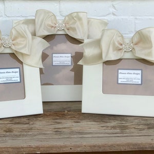 Ivory Hand Painted Picture Frame With Ivory and Pearl Bow - Etsy