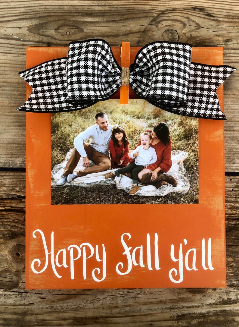 Happy Fall Y’all Photo Clip Frame in Distressed Orange With Black and ...