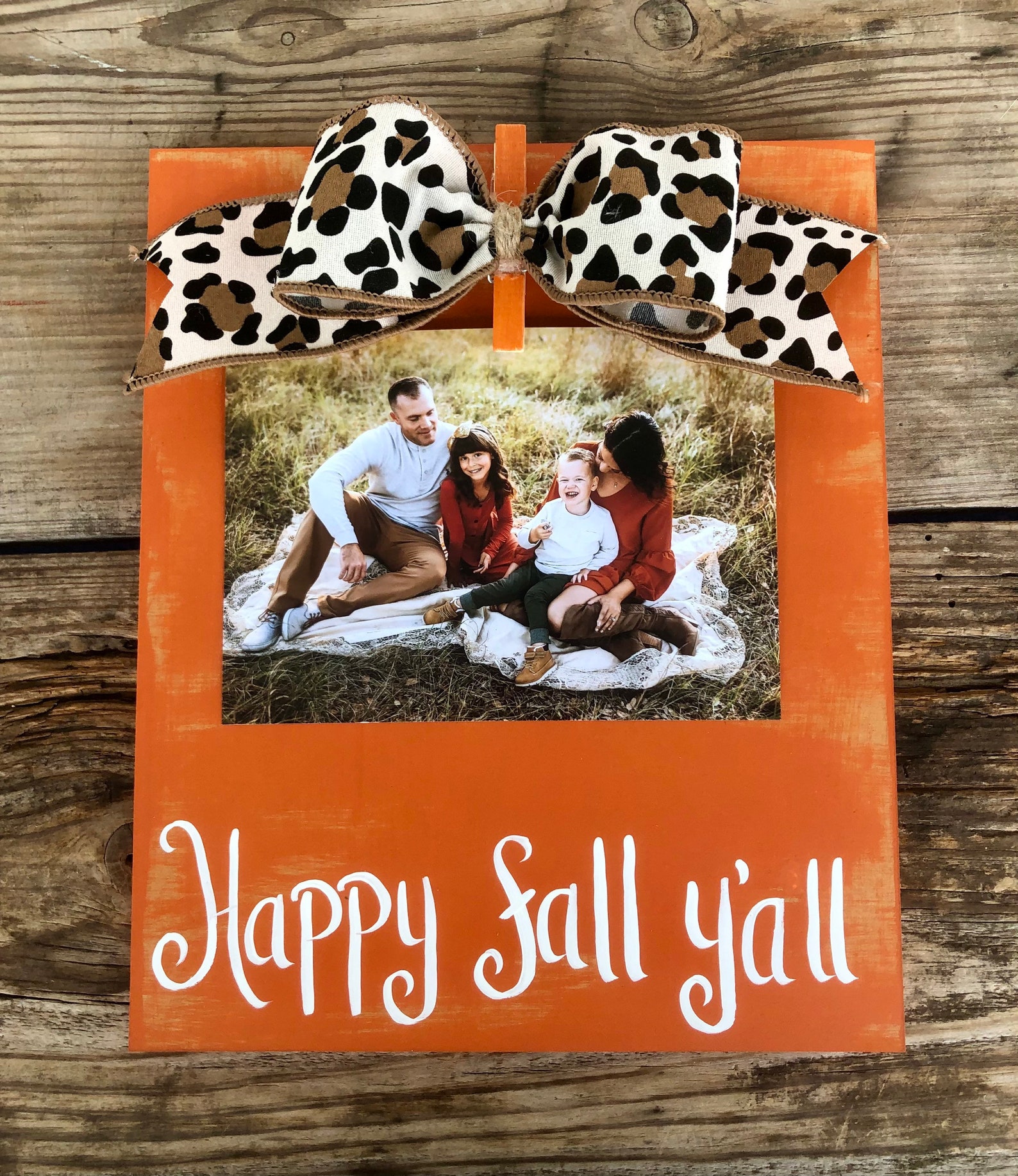 Happy Fall Yall Photo Clip Frame in Distressed Orange With - Etsy