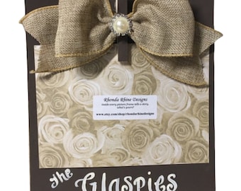 Personalized Photo Clip Frame in Red With Burlap Bow | Etsy