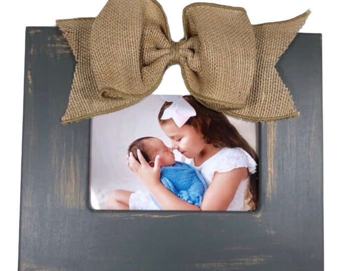 Rustic Frames With Burlap Bow, Rustic Picture Holder, Photo Display - Etsy