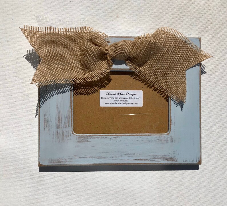 Shabby Blue Frame With Burlap Knot for Baby Boy Nursery Decor - Etsy