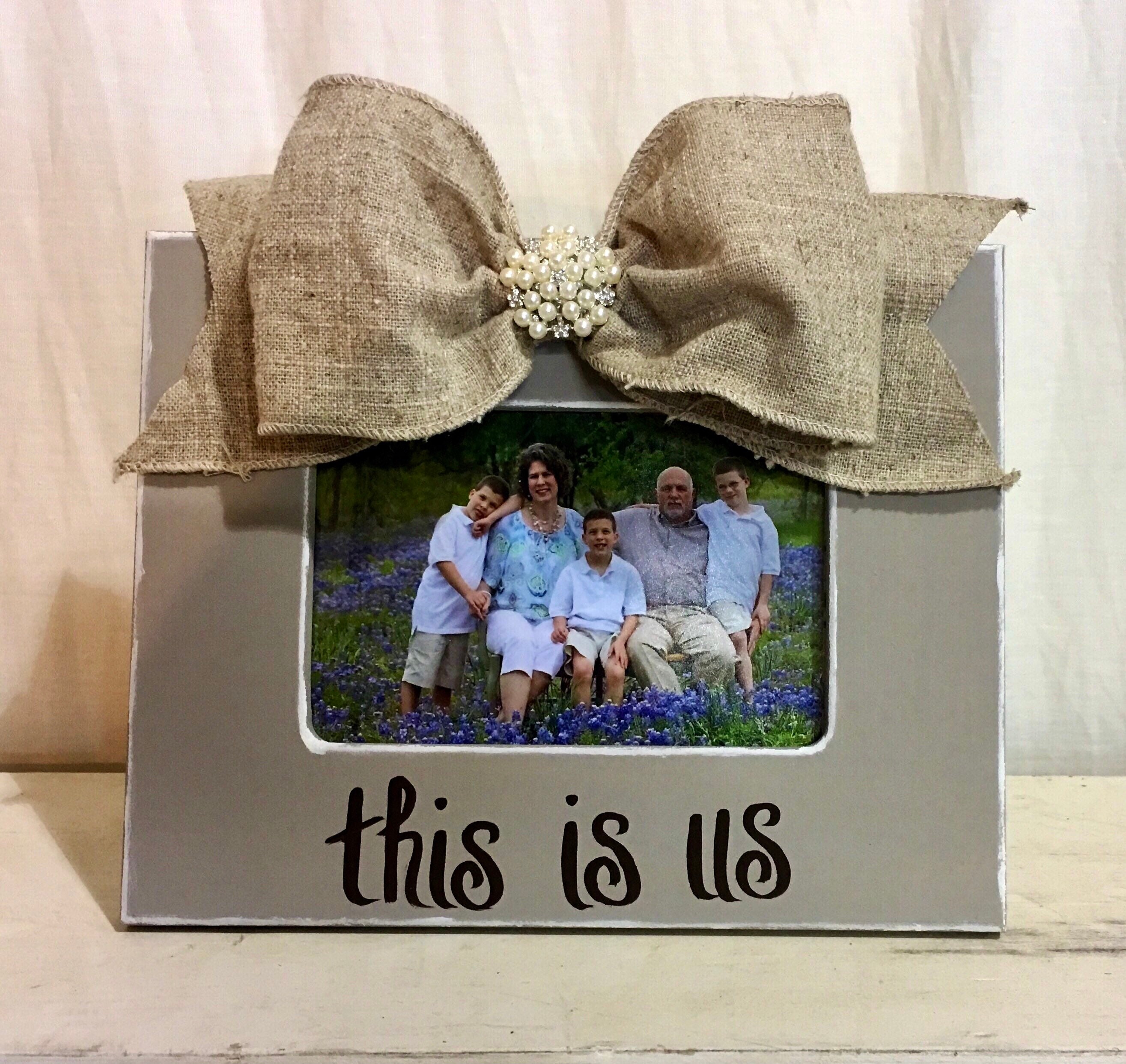 This is Us Taupe Frame With Burlap Jeweled Bow Available in | Etsy