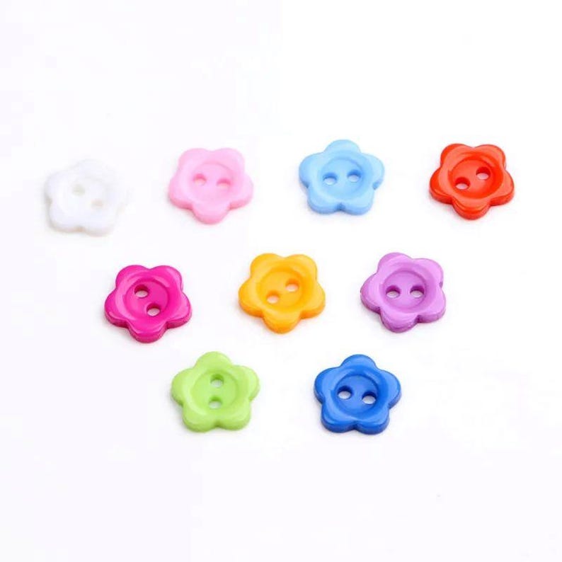 100 Plum Blossom Flower Buttons – Colorful Resin Sewing Embellishments ...