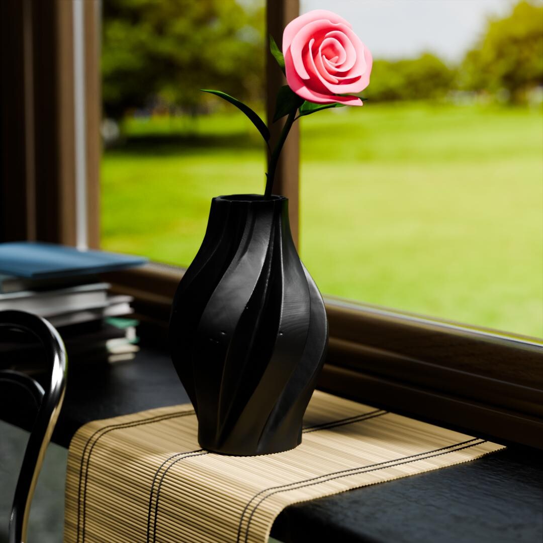 Modern Spiral Groove Vase | 3D Printed Twisted Desk Organizer ...