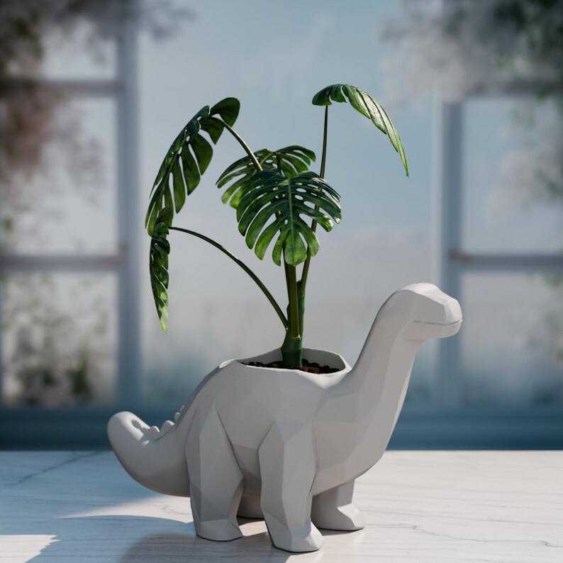 Roaring Dino Planter | Cute Dinosaur Plant Pot | 3D Printed Prehistoric ...