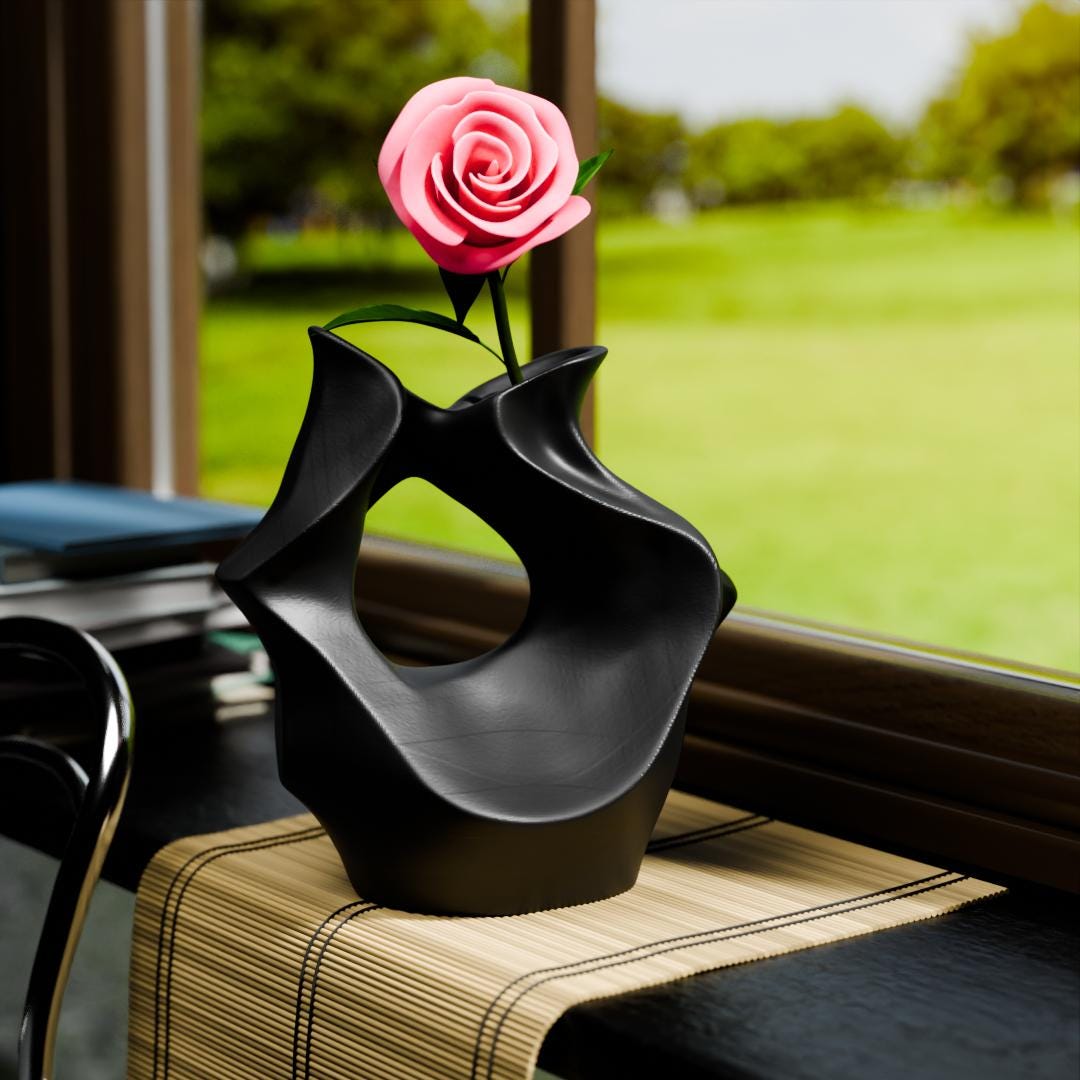 3D Printed Abstract Wave Vase: Modern Sculptural Decor - Etsy