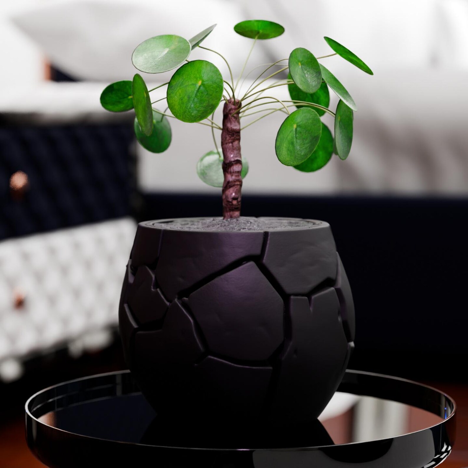 Resin Coated Modern Cracked Planter | 3D Printed Shattered Texture Pot ...