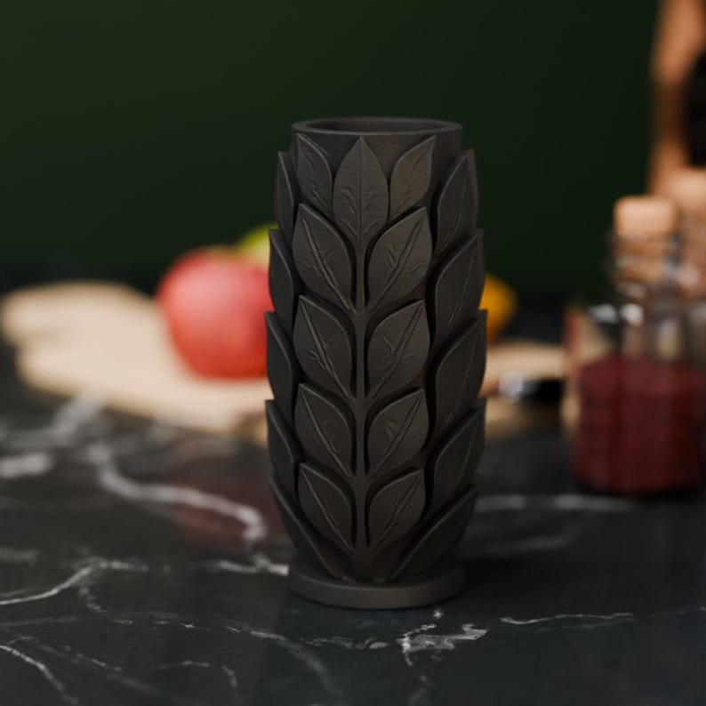 Resin Coated Leaf Vase | Modern Botanical Sculptural Decor - Etsy