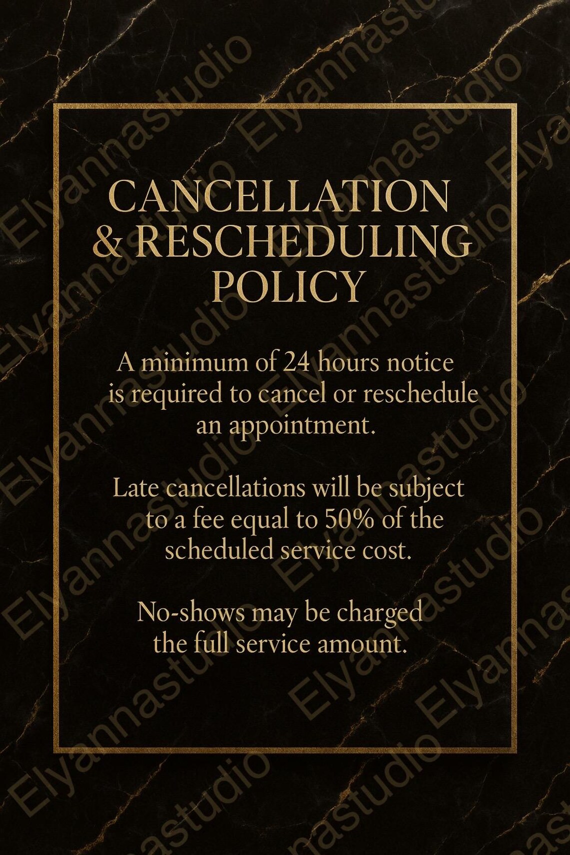 Luxury Cancellation & Rescheduling Policy Template – Editable Beauty ...