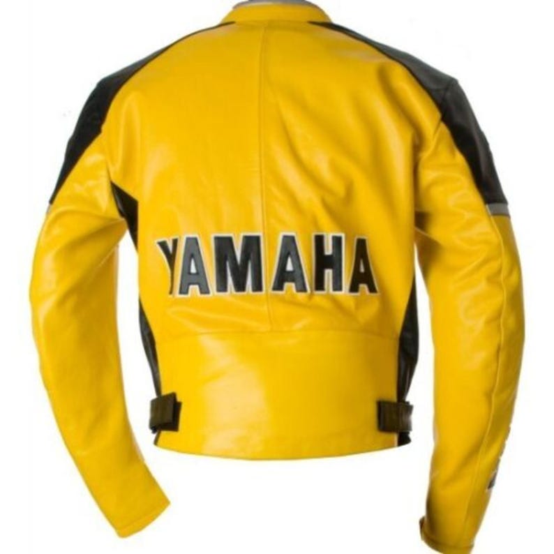 New Yellow Yamaha Jacket Leather Motorbike Jacket for Men Biker Leather ...