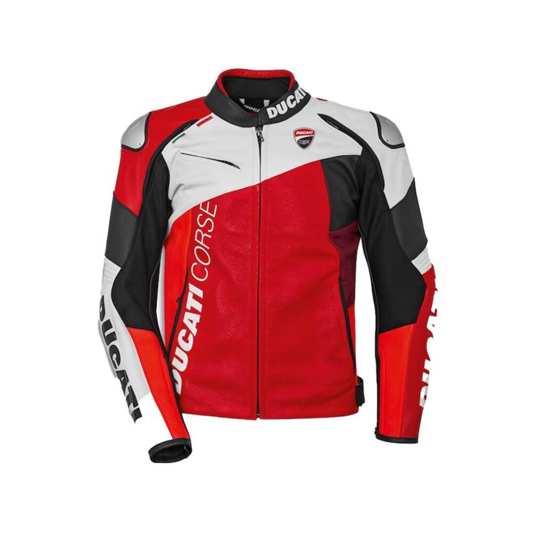 Handmade Ducati Corse C6 Black Red White Men Motorbike Racing Leather ...