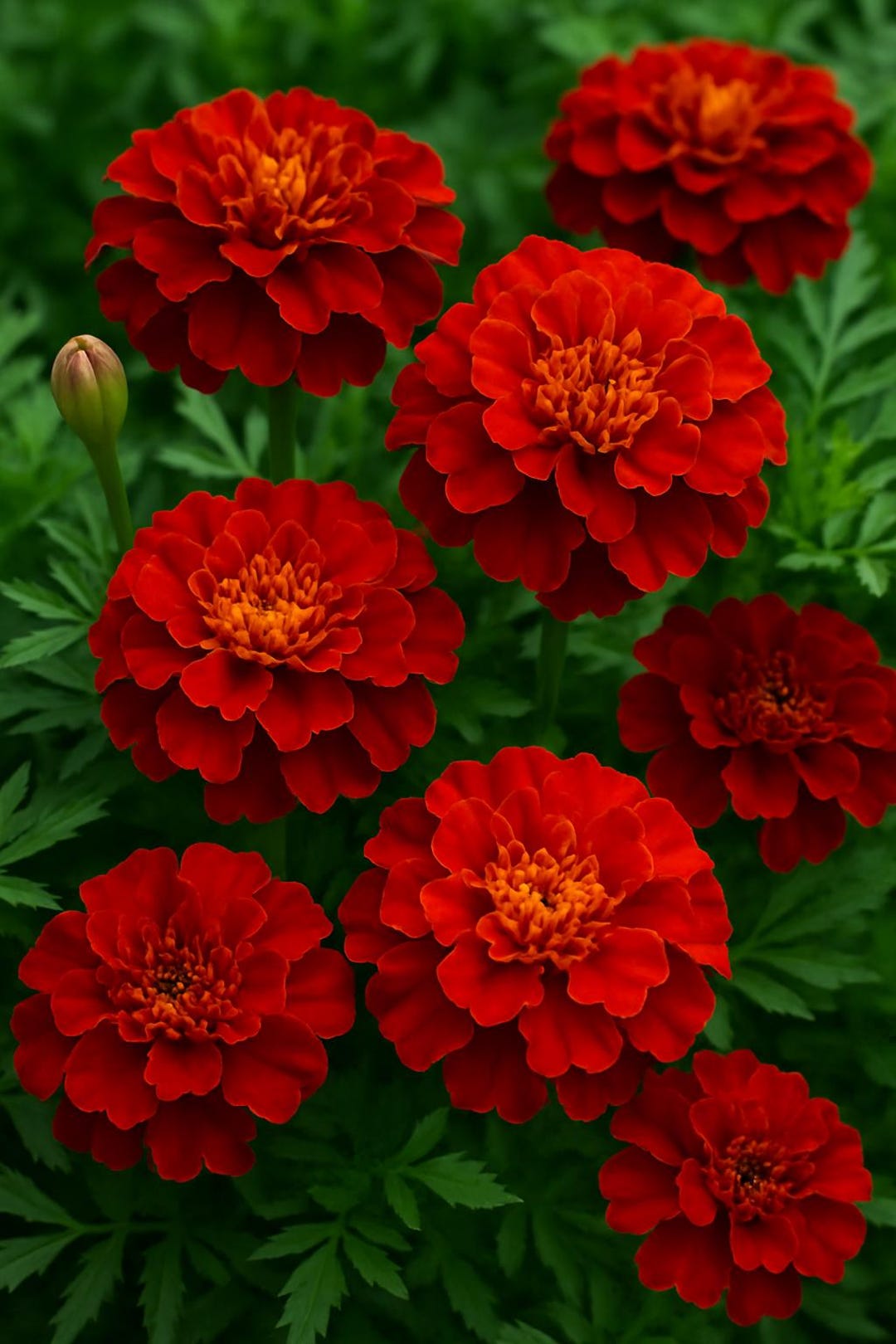 French Fireball Marigold Seeds: Red-orange Bicolor Blooms, Pollinator ...