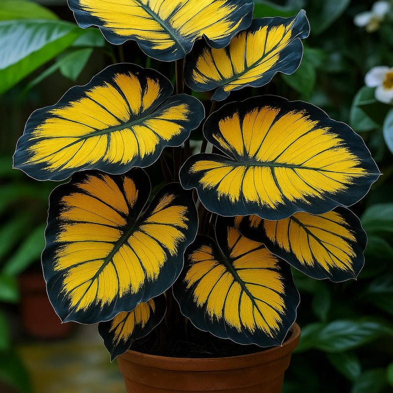 25 Sunburst Calathea Seeds, Rare Tropical Indoor Plant, Bold Patterned ...