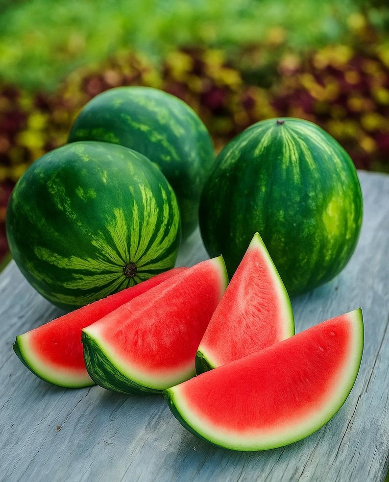 50 Piccolo Hybrid Watermelon Seeds: Seedless Mini Melons, Patio ...