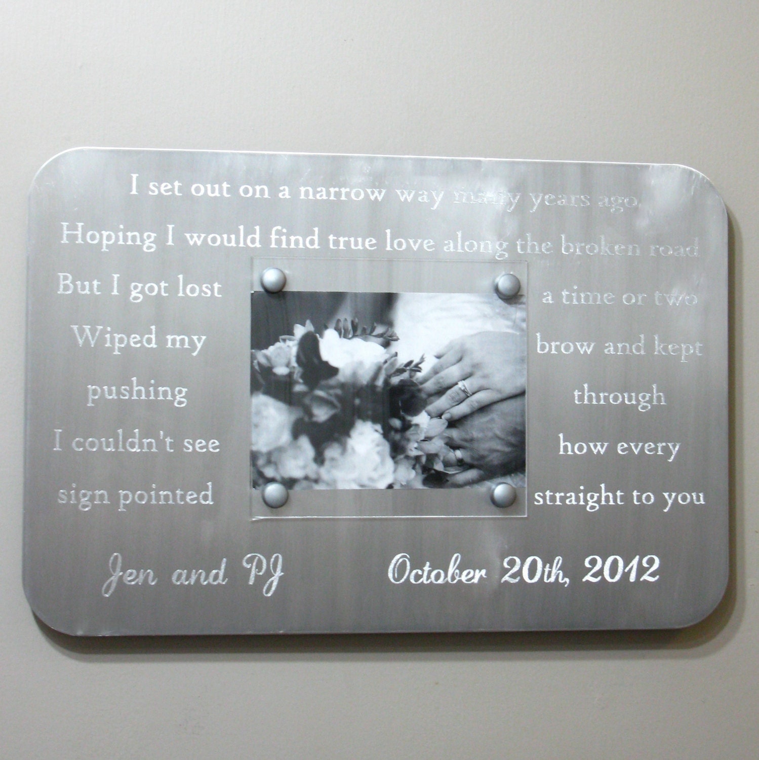 Metal Wedding Song Frame - Engraving Personalized With Your First Dance ...