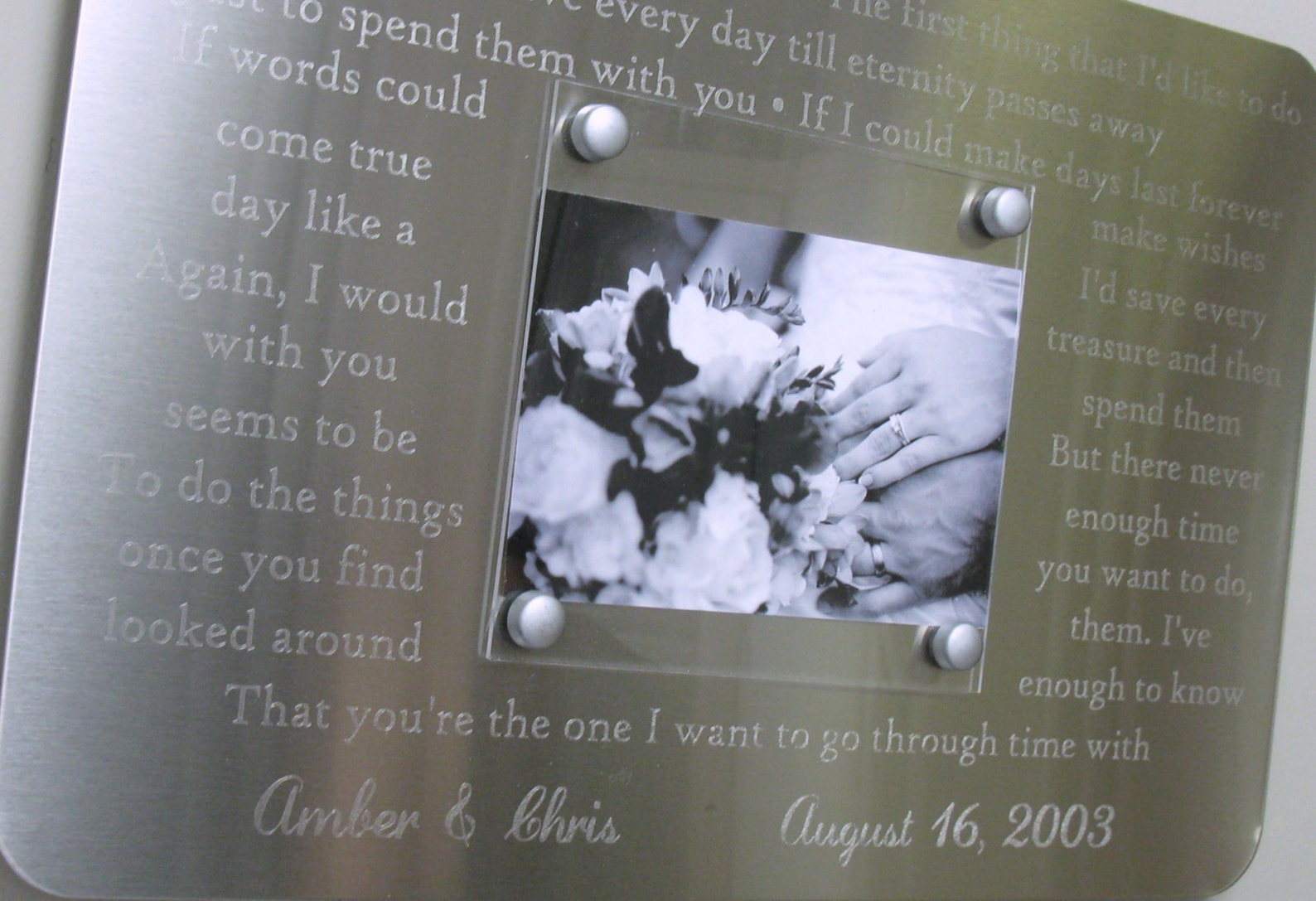 Metal Wedding Song Frame - Engraving Personalized With Your First Dance ...