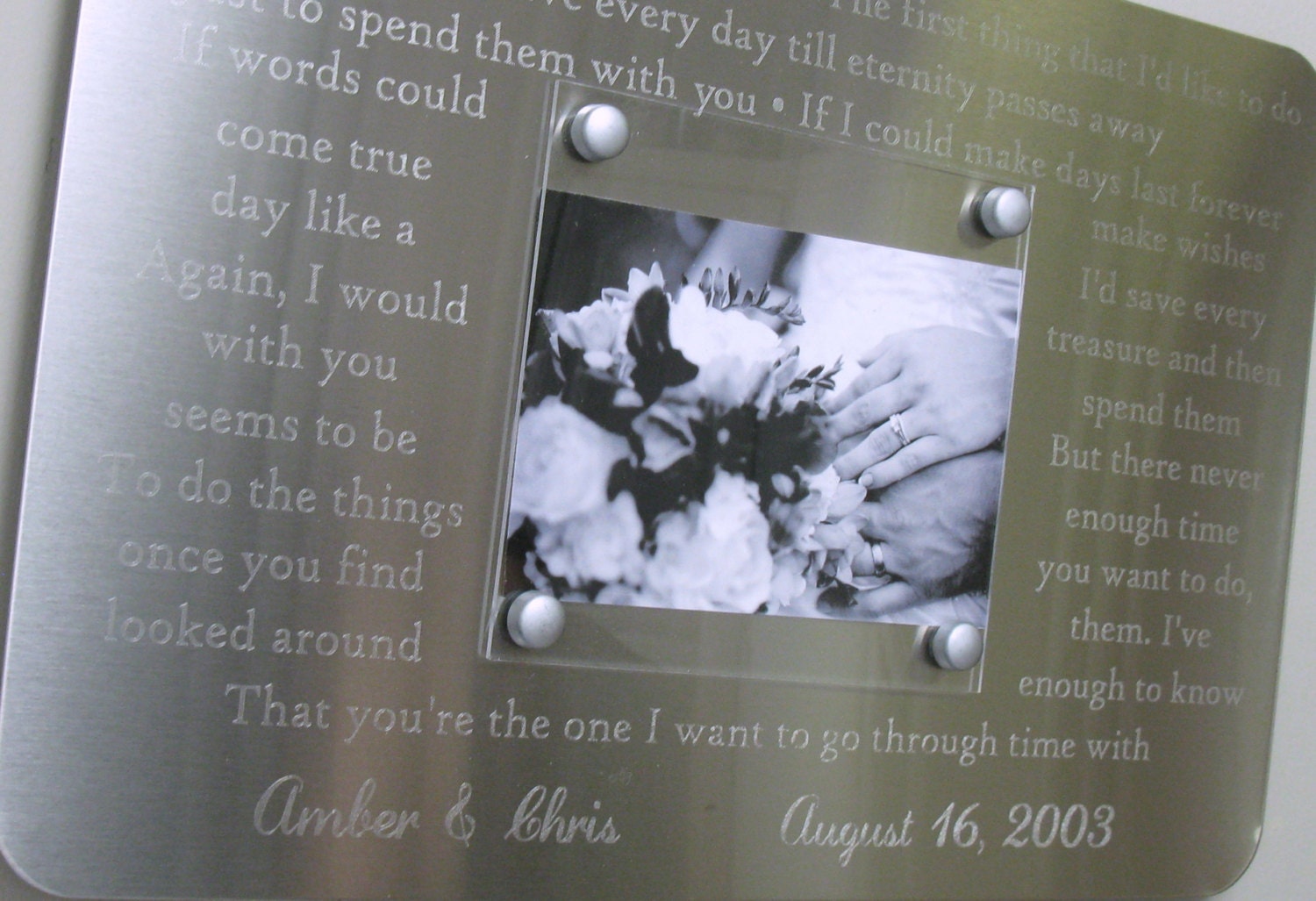 Metal Wedding Song Frame Engraving Personalized With Your - Etsy