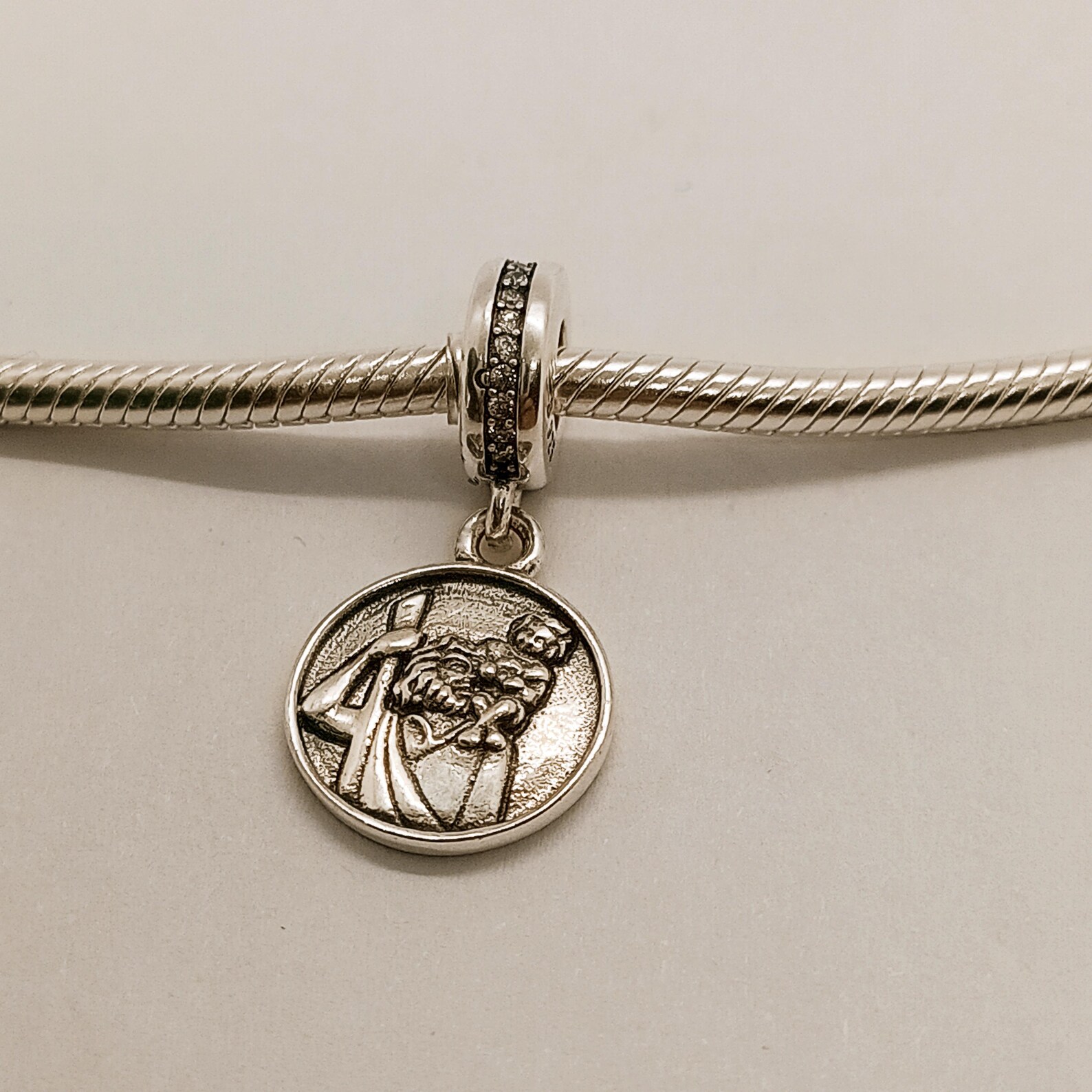 Pandora St.christopher. Patron Saint of Travel Charm +pouch - Etsy