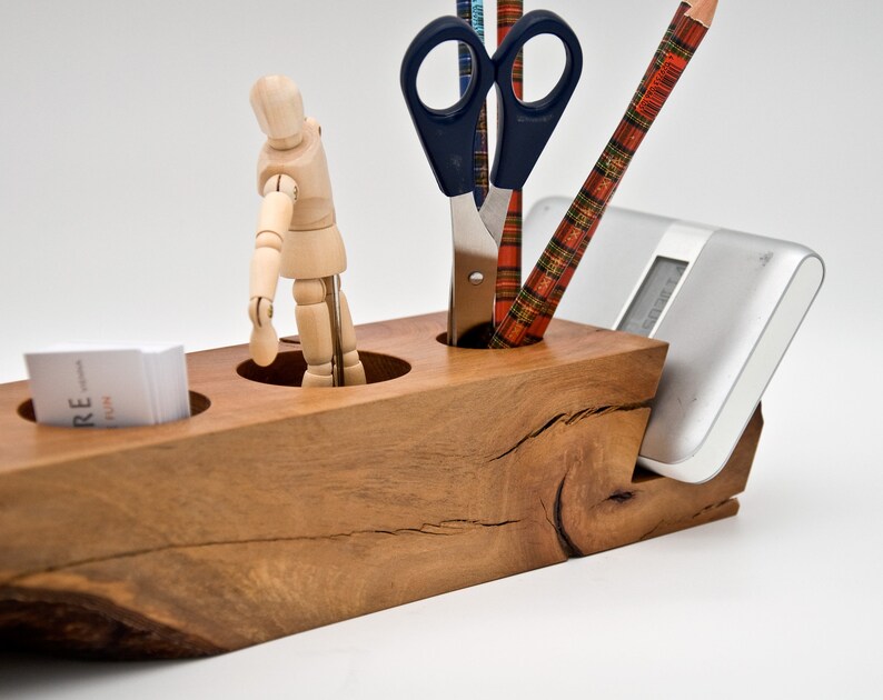 Unique Wooden Desk Organizer / Large Desktop Storage / One of - Etsy