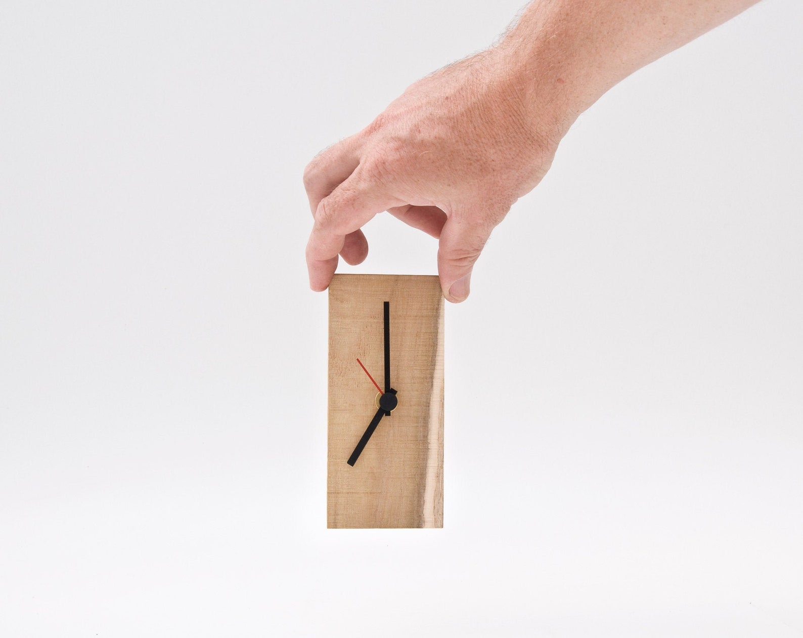 Small Natural Wood Wall Clock / Rectangular Minimalist Design - Etsy