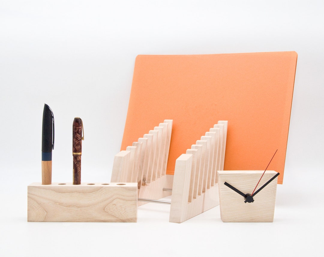Desk File Organizer / Wood File Holder / Vertical File Sorter / Paper ...