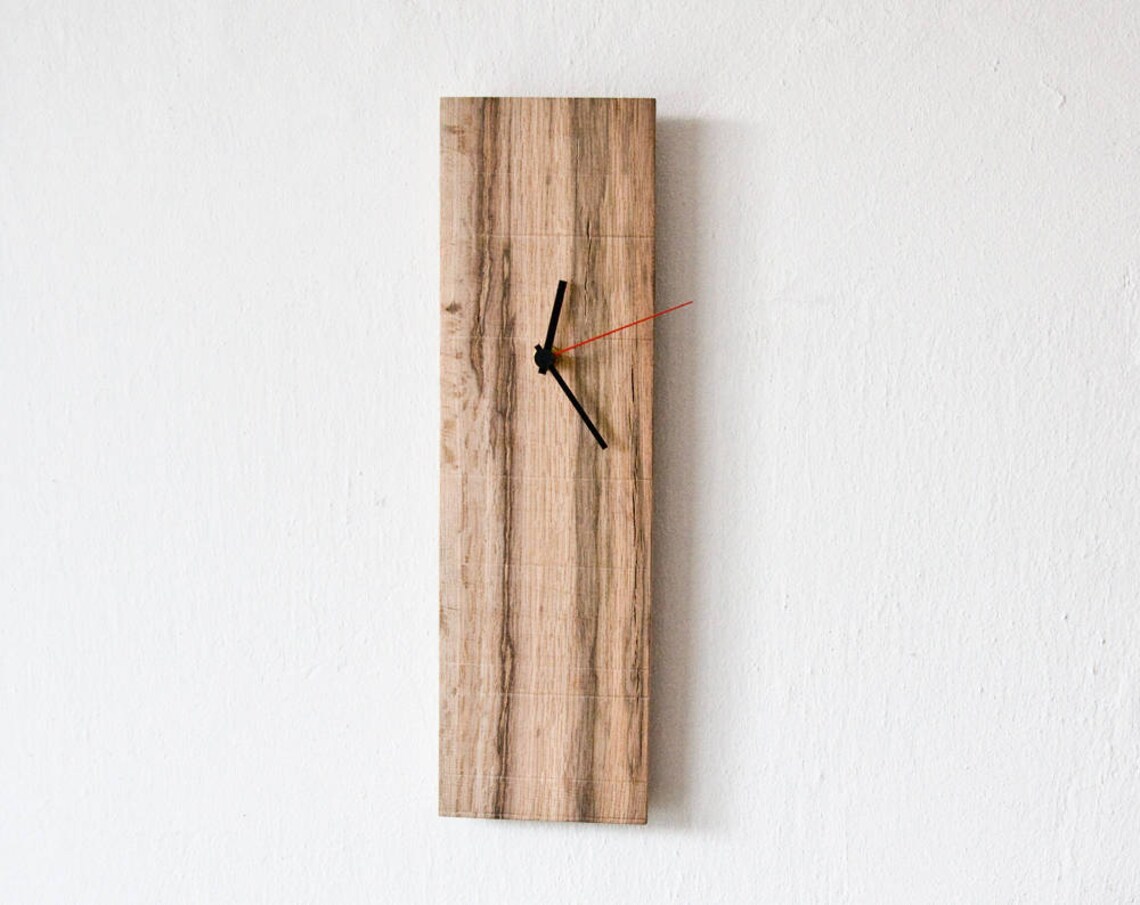 Wood Wall Clock Rectangular Wooden Clock Modern Wall Clock - Etsy