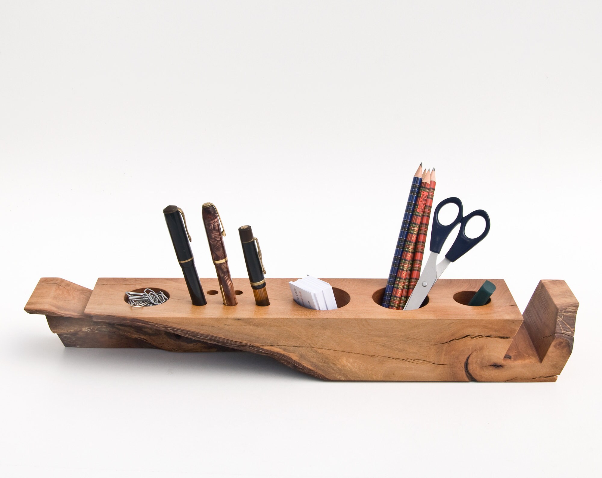 Unique Wooden Desk Organizer / Large Desktop Storage / Handmade One of ...