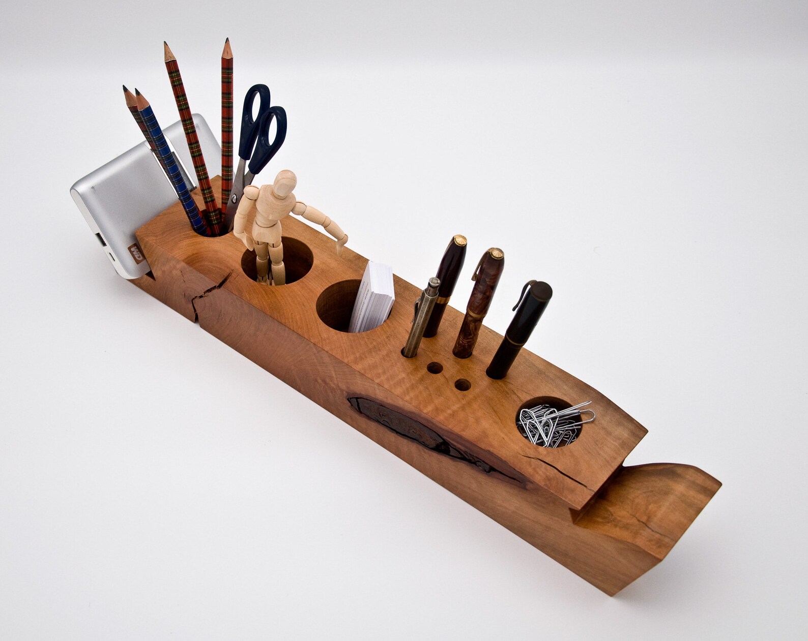 Unique Wooden Desk Organizer / Large Desktop Storage / One of - Etsy