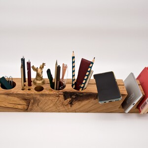 Unique Wooden Desk Organizer / Large Desktop Storage / Rustic - Etsy
