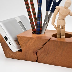 Unique Wooden Desk Organizer / Large Desktop Storage / One of a Kind ...