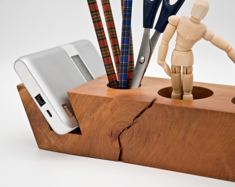 Unique Wooden Desk Organizer / Large Desktop Storage / One of - Etsy