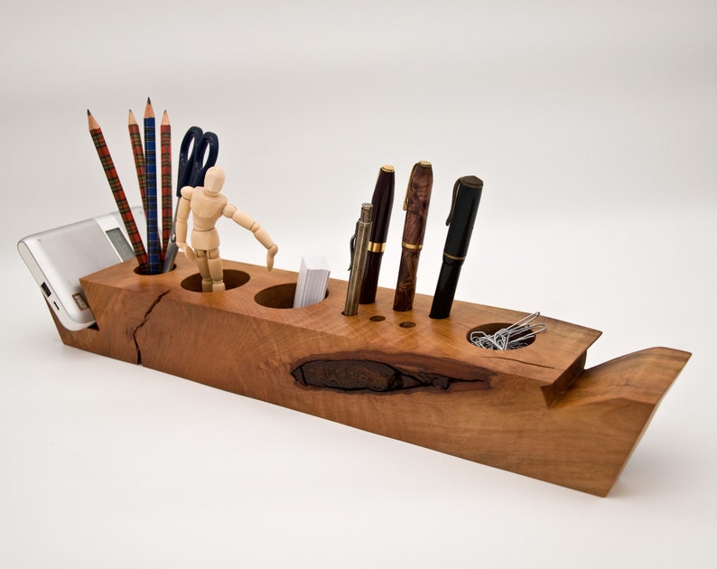 Unique Wooden Desk Organizer / Large Desktop Storage / One of - Etsy