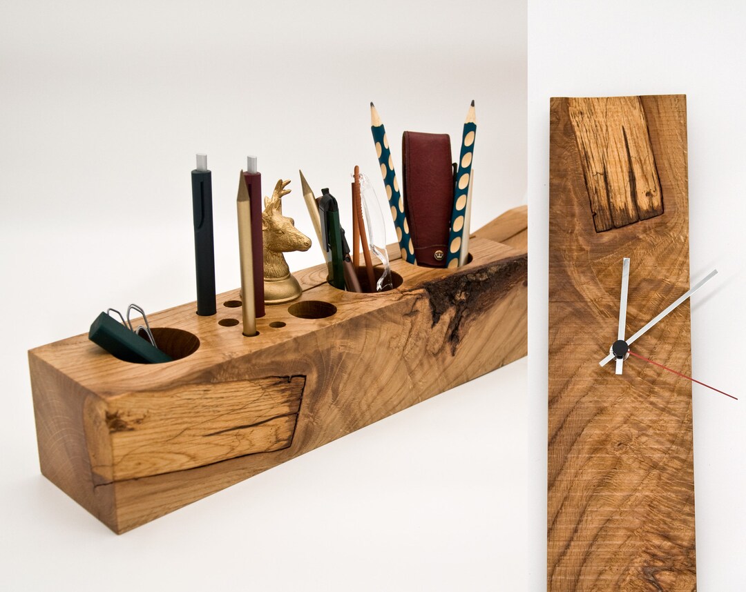 Unique Wooden Desk Organizer / Large Desktop Storage / Rustic - Etsy