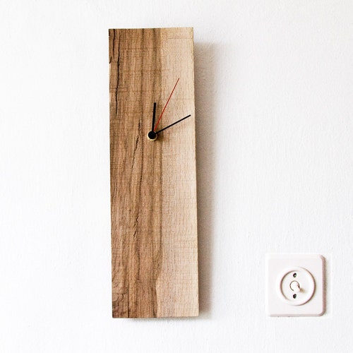 Wood Wall Clock Rectangular Wooden Clock Modern Wall Clock - Etsy