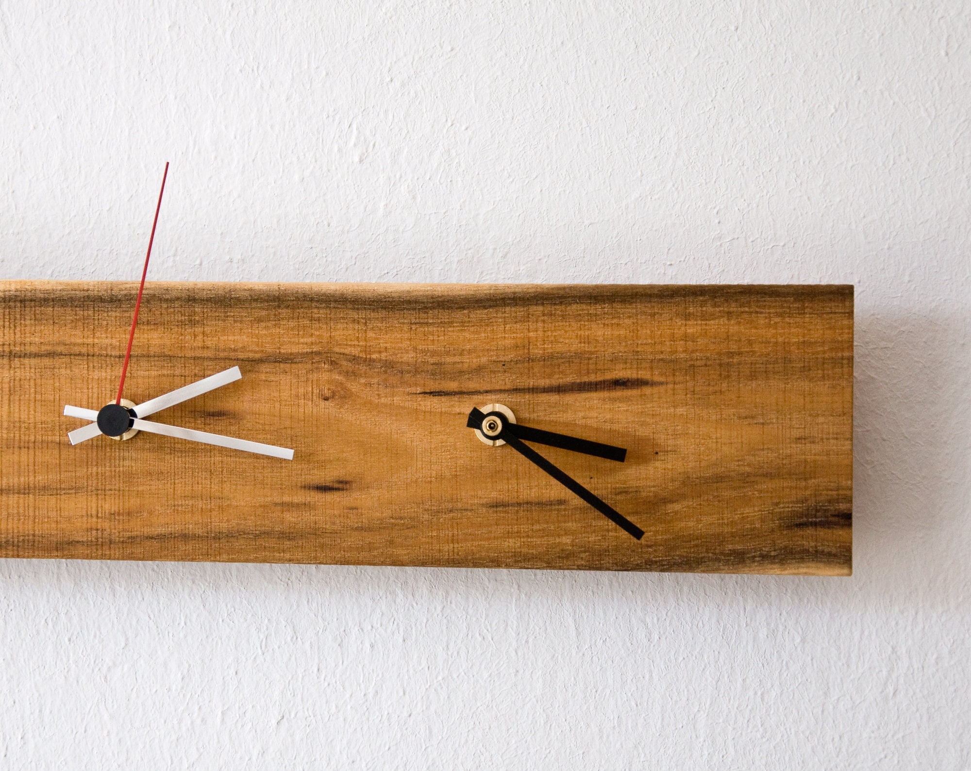 Dual Time Clock Wooden Dual Time Zone Clock Modern Wall - Etsy Canada