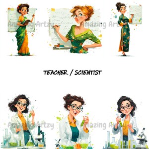 Women in STEM Clip Art: Diverse Female Scientists, Engineers (PNG, 300 ...
