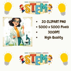 Women in STEM Clip Art: Diverse Female Scientists, Engineers (PNG, 300 ...