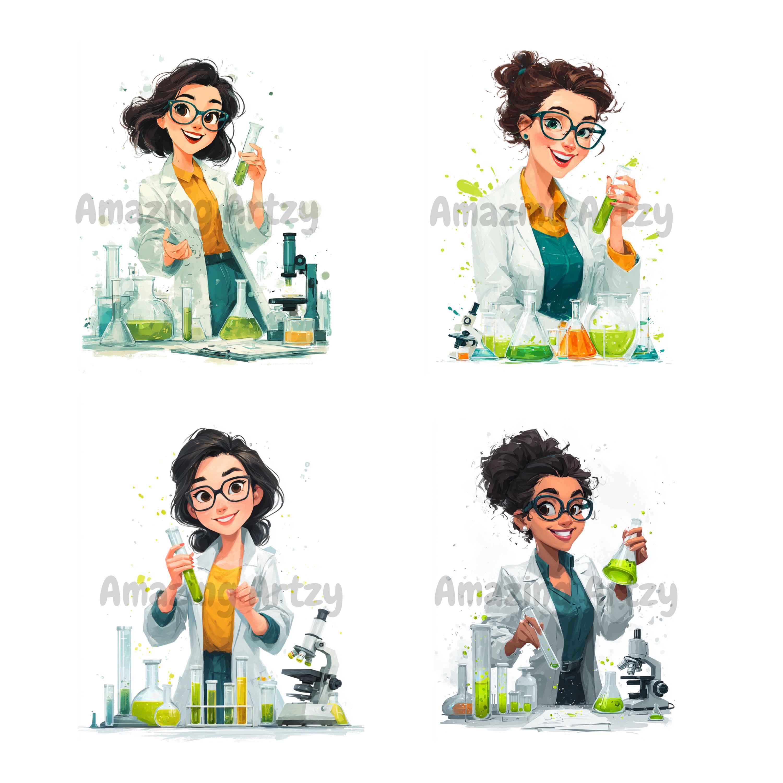 Women in STEM Clip Art: Diverse Female Scientists, Engineers (PNG, 300 ...