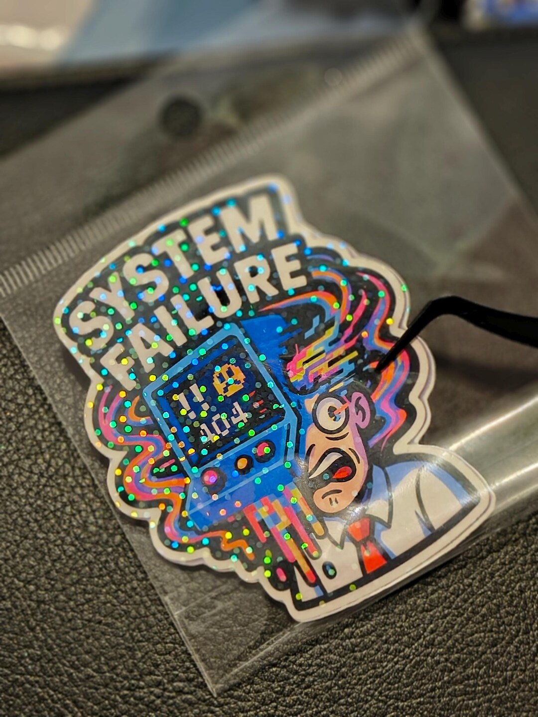 System Failure Holographic Sticker: Funny Retro Glitch Decal - Etsy