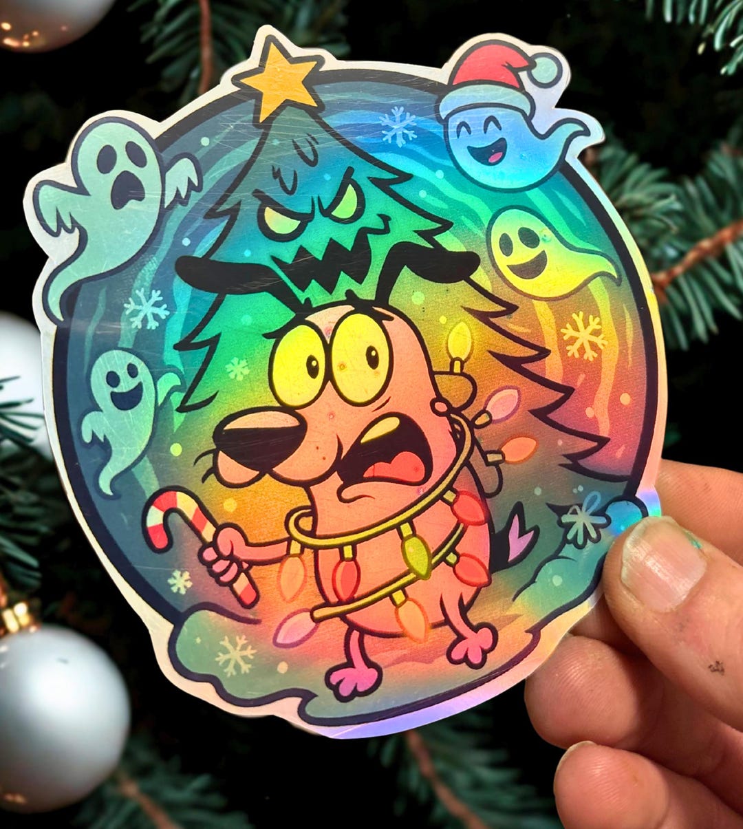 Courage the Cowardly Dog Rainbow Shimmer Haunted Holoday Christmas ...