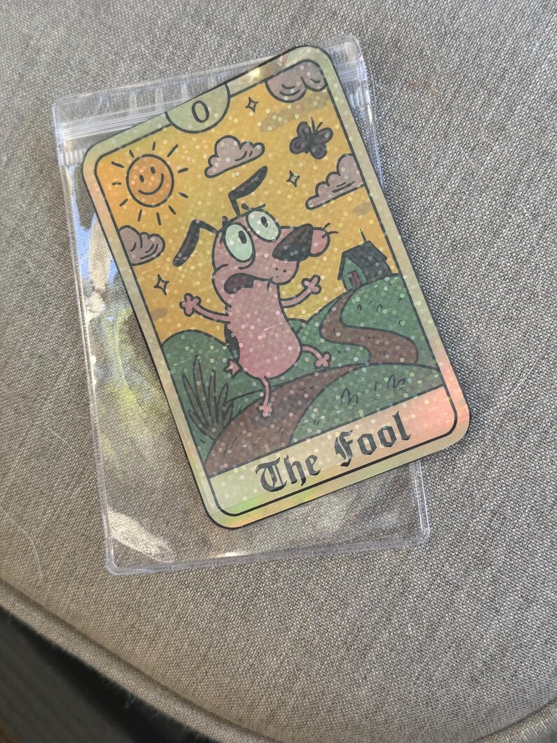 Courage the Cowardly Dog Holographic Sticker: Retro Cartoon Vinyl Decal ...
